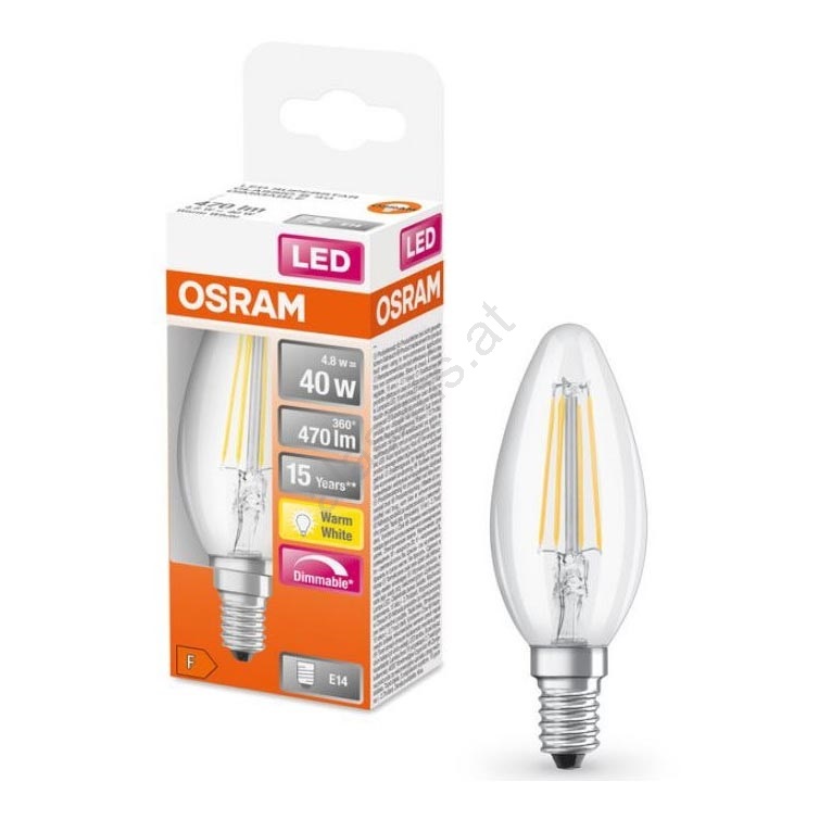Dimmbare LED-Glühbirne VINTAGE E14/4,8W/230V 2700K - Osram | Alasans